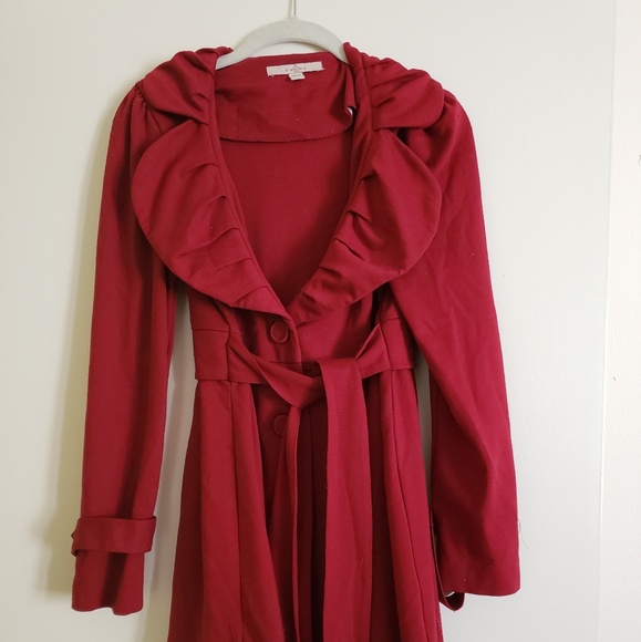 Fever | Jackets & Coats | Red Long Jacket Size M | Poshmark
